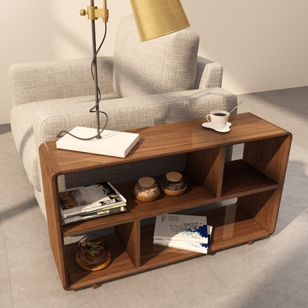 Modern Rectangular Side Table with Storage Wooden End Table | Homary