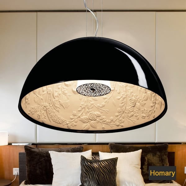 Modern Semicircle Sky Garden 1-Light Pendant Light Black Ceiling Light ...