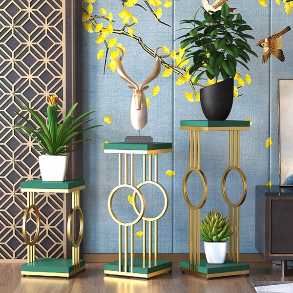 33" Unique Peacock Blue Freestanding Shelving | Homary