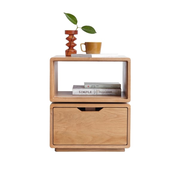 Modern End Table with Drawer & Shelf Wooden Side Table | Homary
