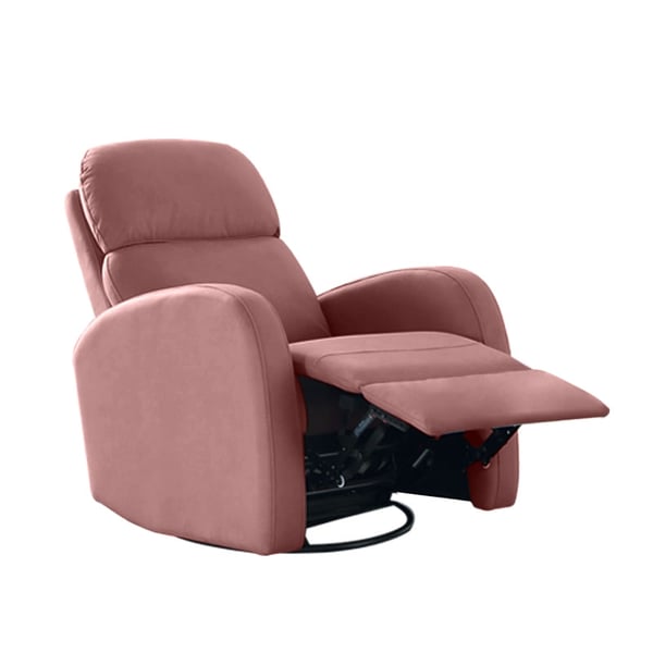 Swivel Modern Gliding Pink Recliner Chair in Leath-Aire-Homary