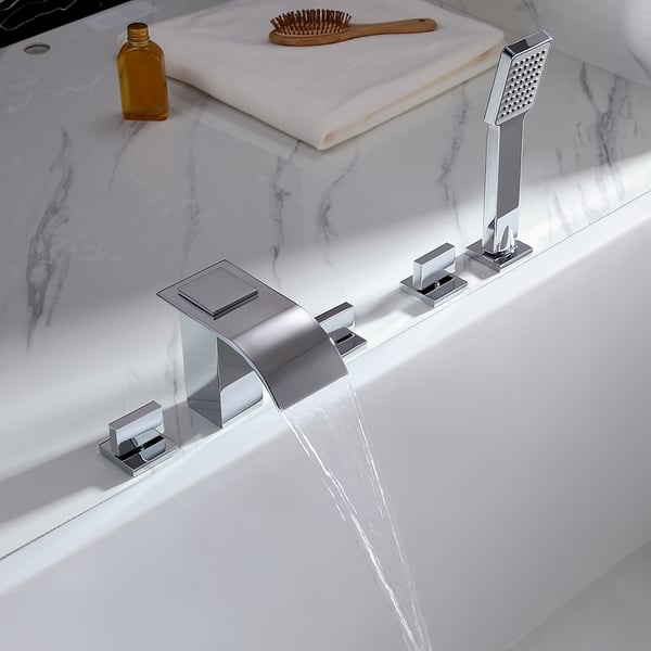 Free Shipping on Milly Cascade Waterfall Widespread Deck-Mount Roman ...