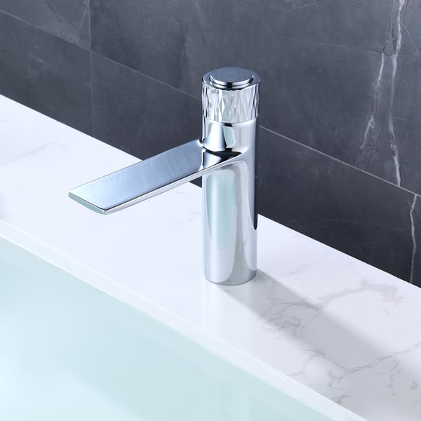 Waterfall Single Hole Bathroom Sink Faucet Solid Brass Push Button ...