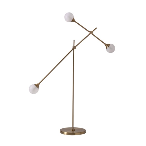Modern Luxurious Style Brushed Gold Metal 3-Light Floor Lamp with ...