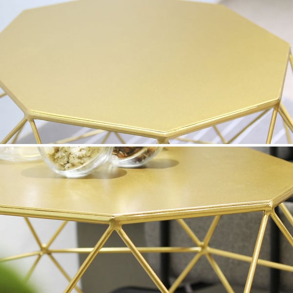 Modern Gold Metal End Table Unique Hollowed Design Side Table | Homary