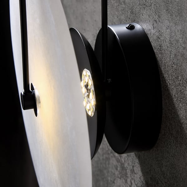 Modern White Marble Round Decorative Indoor Wall Sconce in Black Finish ...