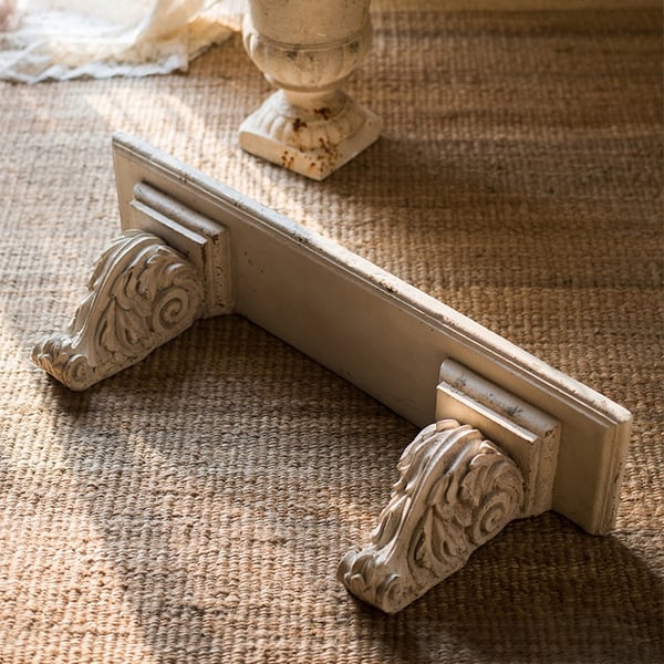 French Country Shabby Chic Distressed White Resin Decorative Wall ...