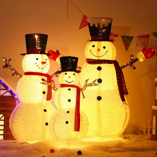 Christmas LED Lights Collapsible Snowman Decoration Indoor or Outdoor ...