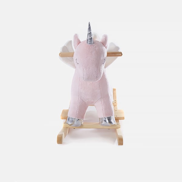 Pink Upholstery Kids Rocking Chair Animal Design-Homary