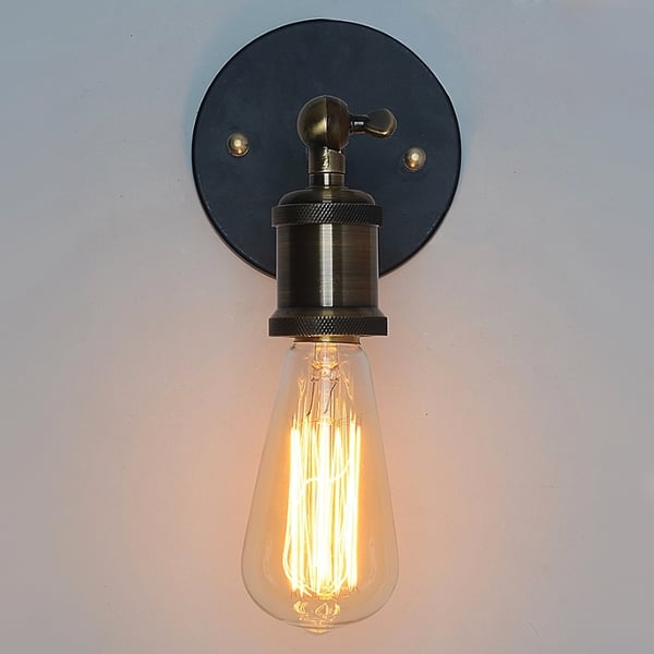 Industrial Exposed Edison Bulb Single Light Swing Arm Wall Sconce ...