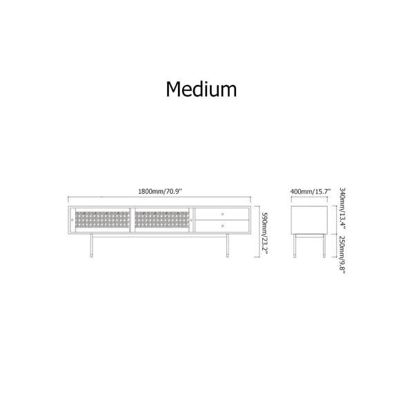 Ratta Modern Green TV Stand for 70 inch TV with 2 Drawers & 2 Doors ...