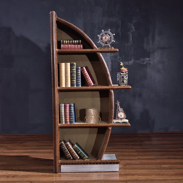 Medieval Sailboat Boat Bookshelf 4-Tiered Shelving | Homary