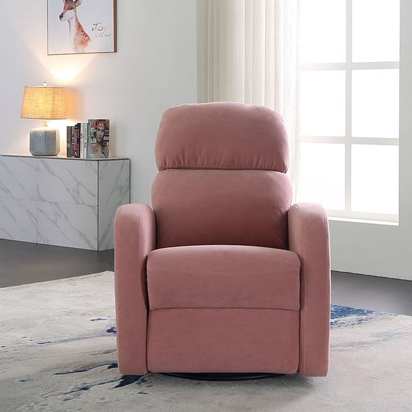 Swivel Modern Gliding Pink Recliner Chair in Leath-Aire-Homary