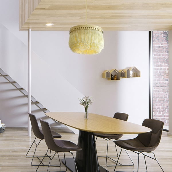 Stylish Yellow Pendant Light Fringe Pendant Light Tassel Lighting Boho ...
