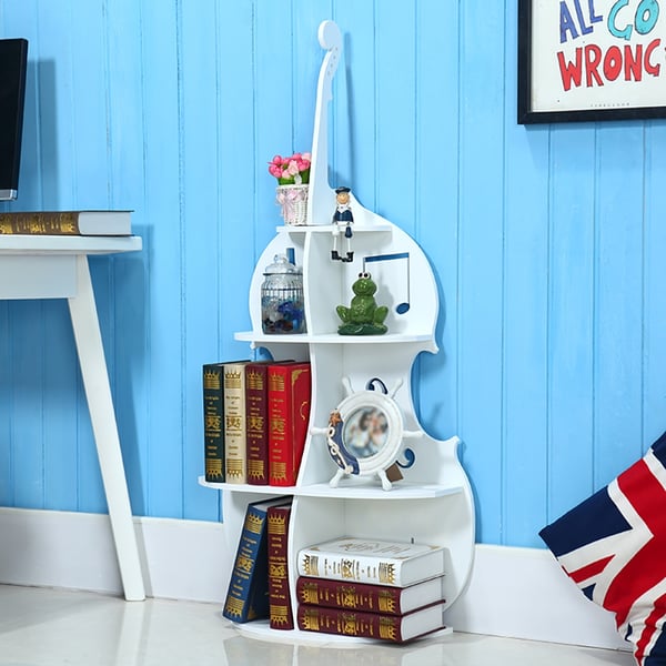 Modern Blue Cello design Wood-Plastic Board Kids Bookcase | Homary