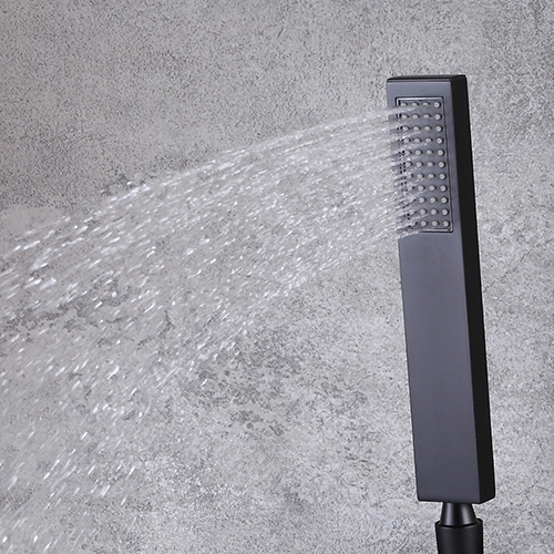 Modern Matte Black Square Handheld Shower Hand Shower Head Solid Brass ...