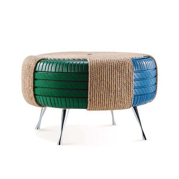 Kride Retro Creative Round Rope Tyre Coffee Table & Ottoman Coffee ...