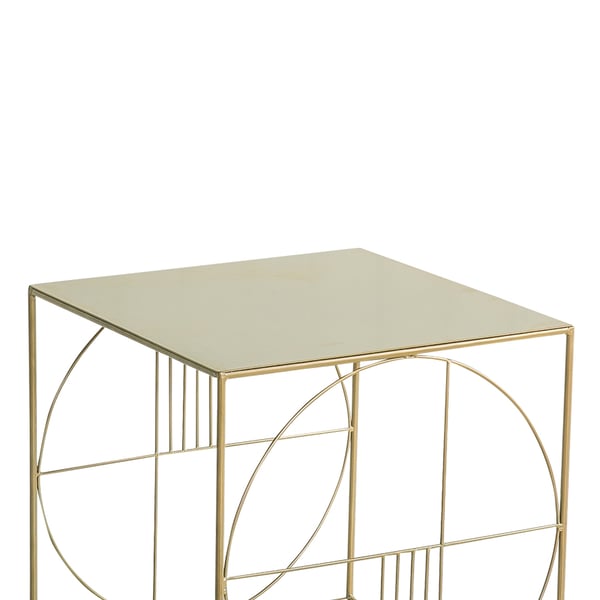 Modern Square End Table Metal Side Table in Gold | Homary
