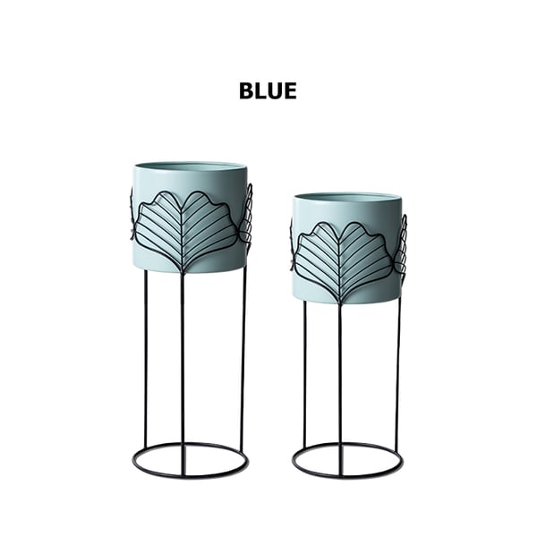 Black/Blue/Dark Green Chic Freestanding Round Plant Stand Set of 2 ...