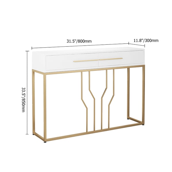Free Shipping on 800mm Modern Narrow White Console Table with Storage ...