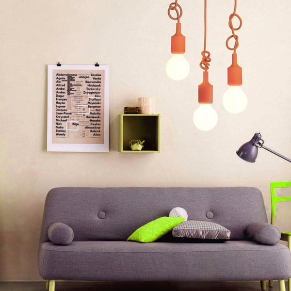 Colourful Silicone Mini Pendant Light-220V-Orange | Homary UK