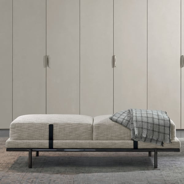 Modern Upholstered Bench Gray Bench with Base Bedroom Entryway Bench ...