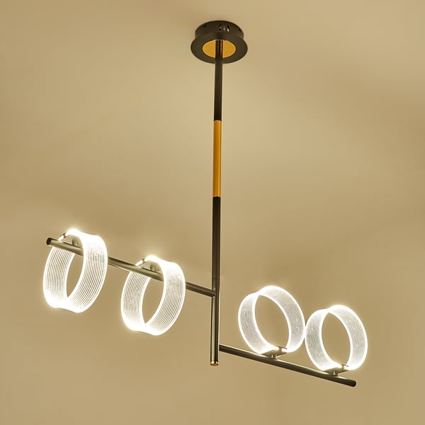 Linear LED Acrylic Island Pedant Light Black and Gold 4 Light Modern ...