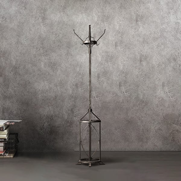 66.9'' Industrial Metal Coat Rack Freestanding with Umbrella Stand | Homary