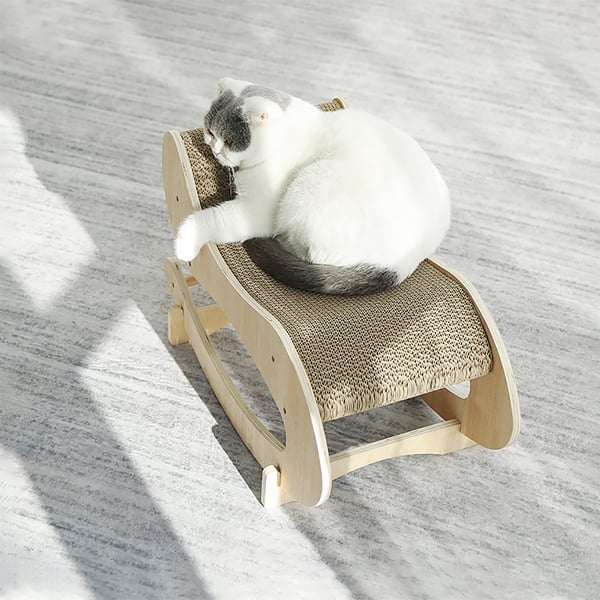 21.3"Lx10.6"Wx11.8"H Rocking Cat Bed Rocking Chair Plywood and ...