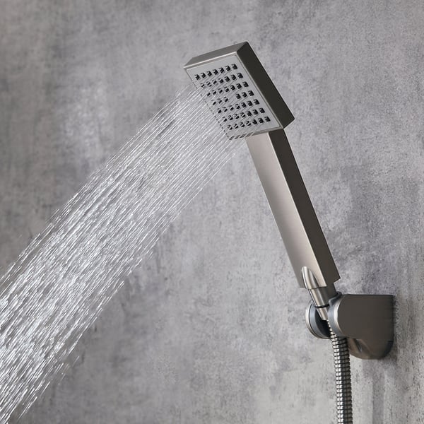 Biscut 2-Function Concealed Brushed Nickel Shower Set with Wall Mounted ...