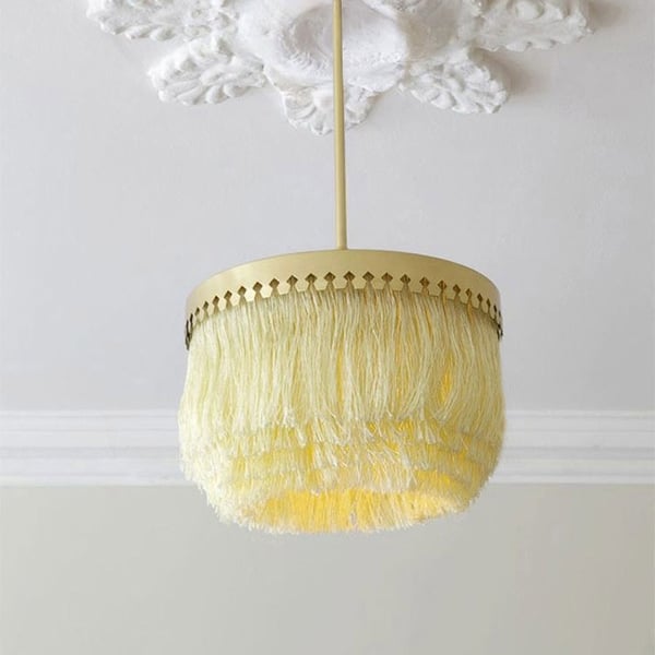 Stylish Yellow Pendant Light Fringe Pendant Light Tassel Lighting Boho ...