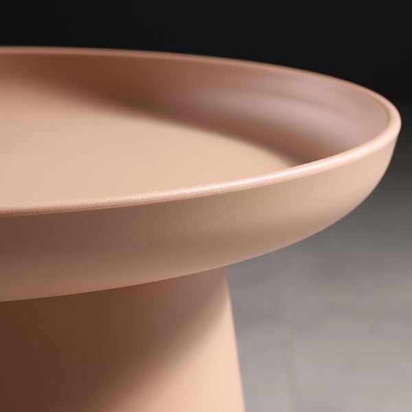 Pink Round End Table Tray Side Table Plastic | Homary