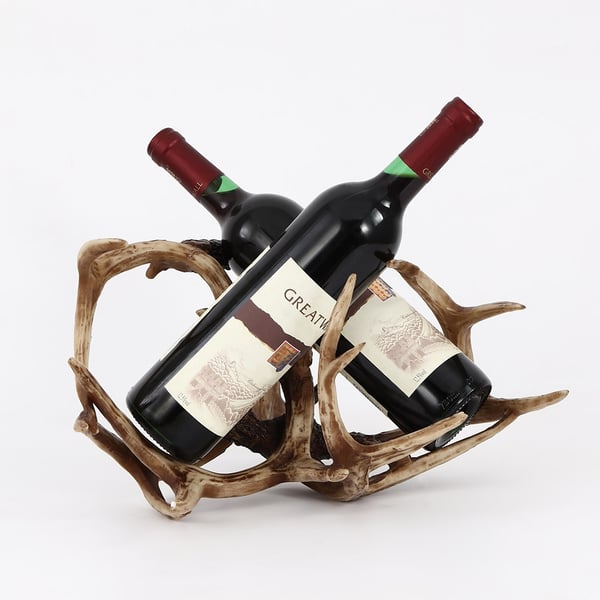 Farmhouse Rustic Resin 2-Bottle Countertop Wine Rack Table Top Wine ...