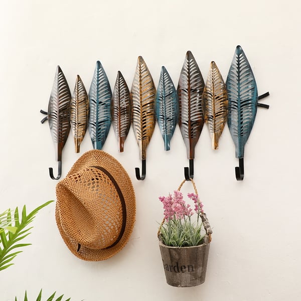 Modern Leaf Decorative Wall Hook 5 & 7 Set of 2-Homary