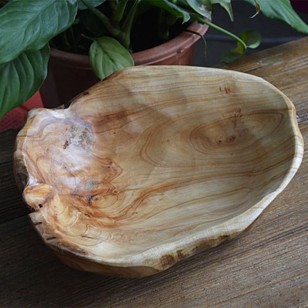 Rustic Style Handmade Wood Decorative Bowl Natural Fruit Bowl ...