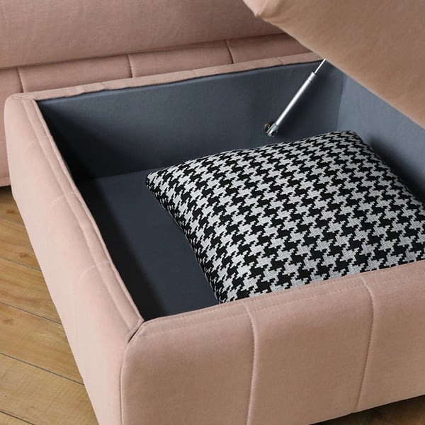 28" Square Velvet Ottoman with Storage Pink Ottoman Stool | Homary UK