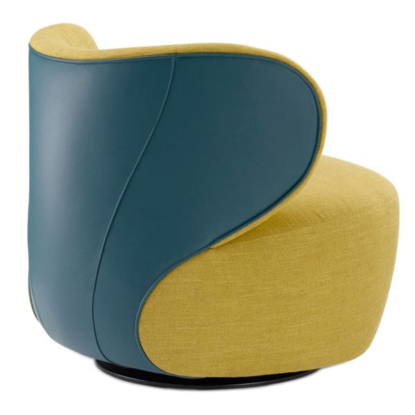 Swivel Chair Cuddle Chair Club Chair Modern Barrel Chair Yellow&Blue ...