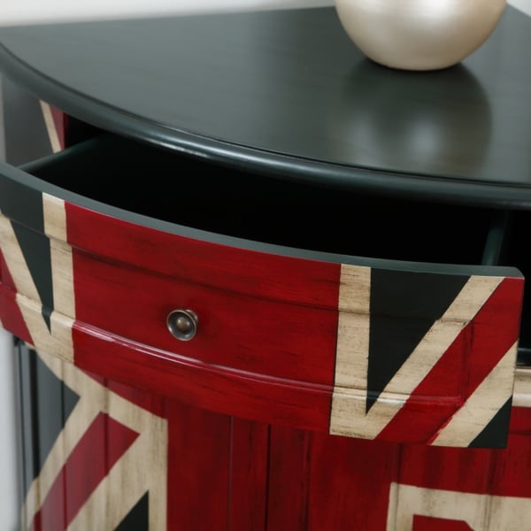 Vintage Retro Black Corner Cabinet Triangle Accent Cabinet with Drawer ...