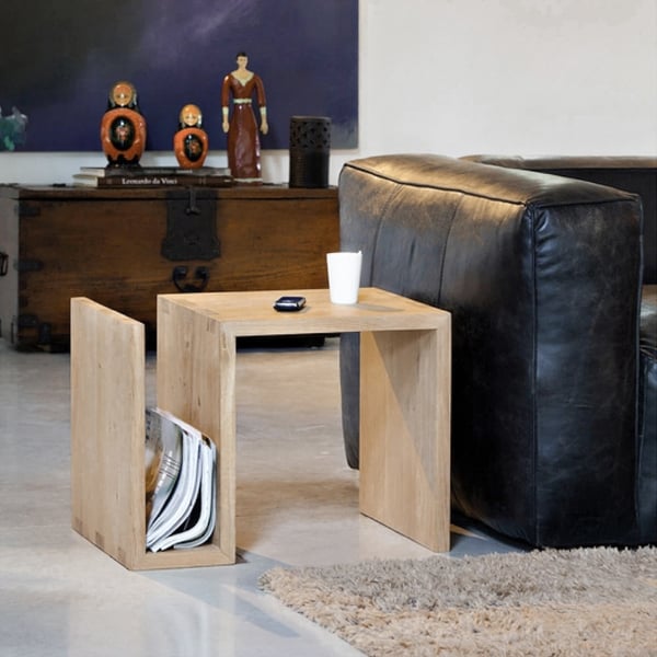 Small End Table with Storage Wooden Side Table | Homary