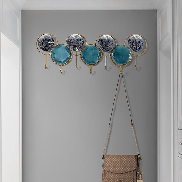 Modern Decorative Wall Mount Coat Rack with 5 & 7 Hooks Set of 2 | Homary