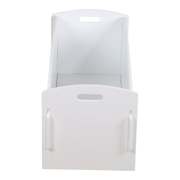 White Kids Storage Toy Box Wooden Toy Organizer-Homary