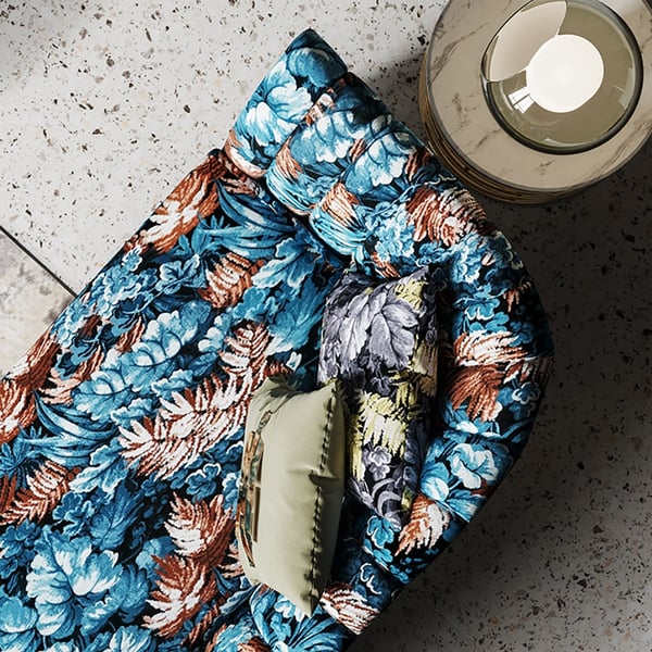 Tropical Style Couch Leaf Pattern Sofa for 3-Seaters | Homary