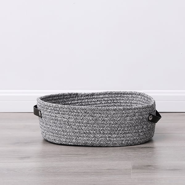 Grey/Greyish Brown/Black Rope Oval Basket for Storage Set of 3 | Homary UK