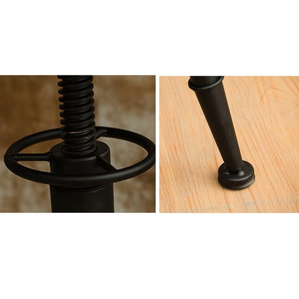 Retro Round Bar Table Adjustable Height Metal in Black-Homary