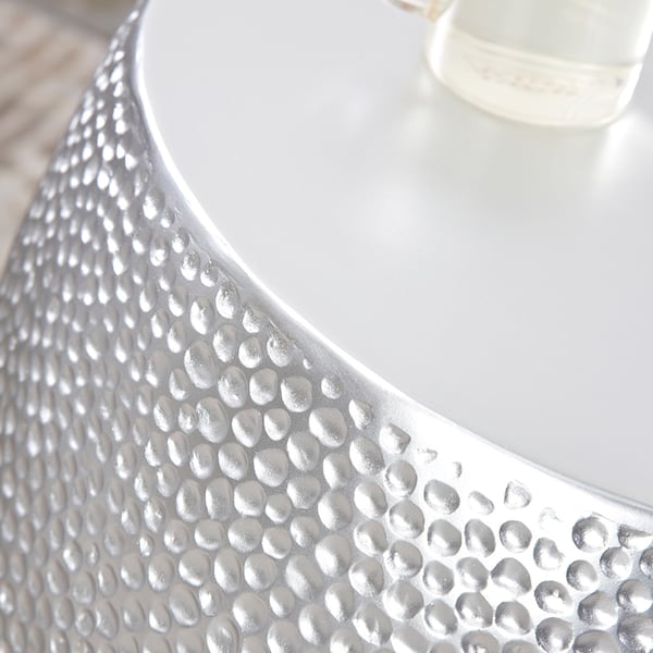 Silver Drum End Table Accent Table Modern for Living Room | Homary UK