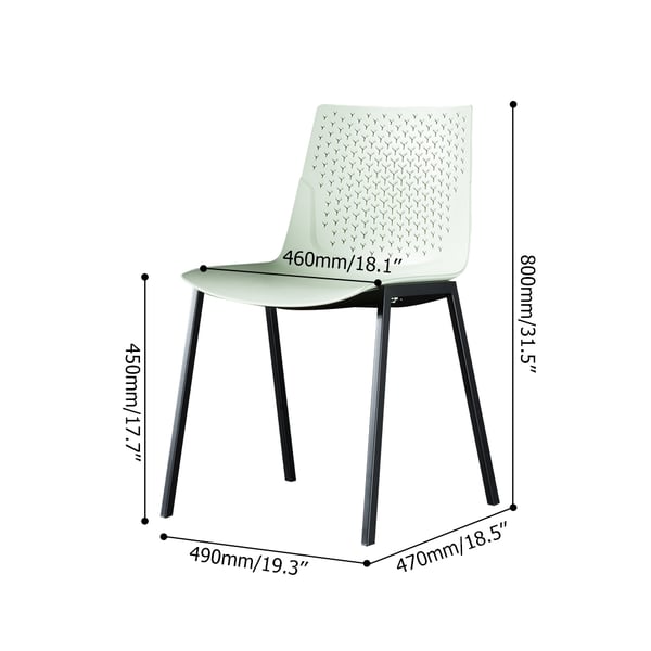 Nordic Dining Chair PP Material Dining Chair in Black Legs | Homary UK