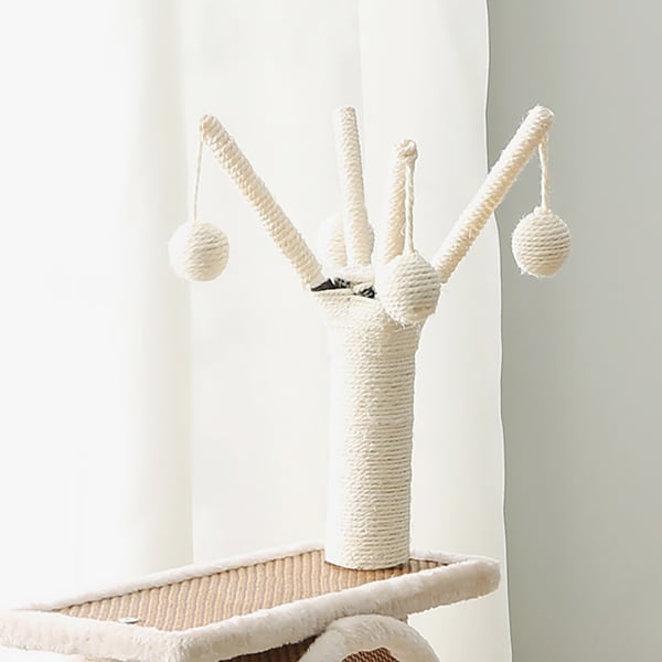 47.2" Square Cat Tree Tower and Perch with Sisal Posts Cat Tunnel | Homary