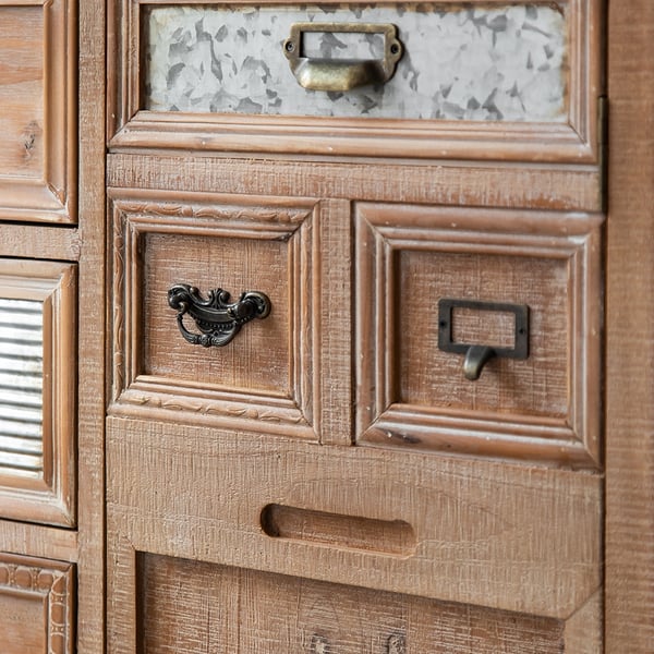 47" Rustic Sideboard Buffet Natural Buffet Table with 2 Doors & 3 ...