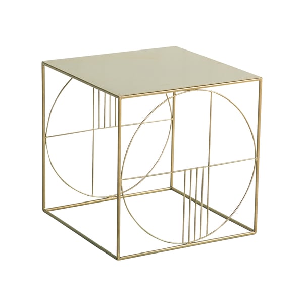Modern Square End Table Metal Side Table in Gold | Homary UK