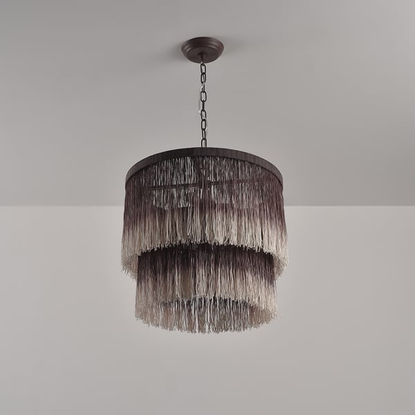 Farmhouse Minimalistische 4-Licht Quaste Kronleuchter Rost Metallrahmen ...